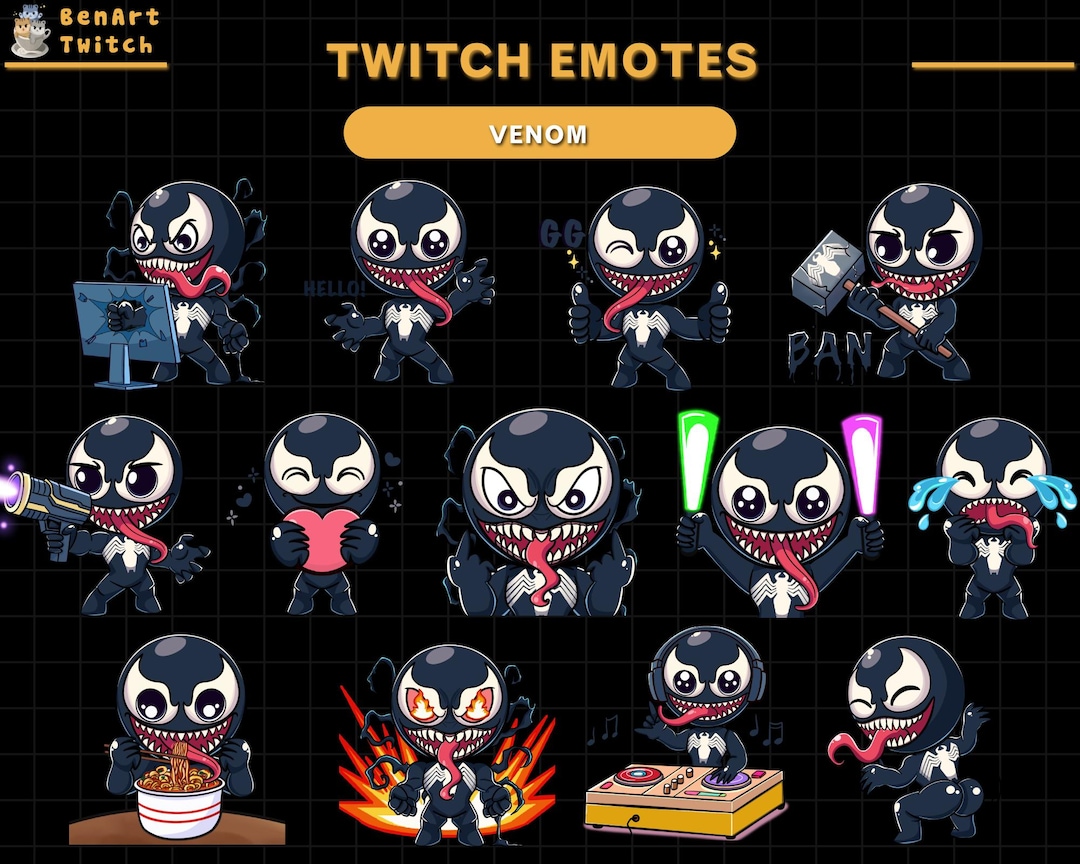 13x Venom Twitch Emotes, Funny Static Emotes for Twitch, Youtube ...
