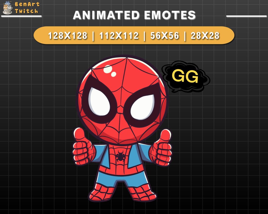 Animated Twitch Emote Spider-man GG, Marvel Twitch Emotes, Cute Emotes ...