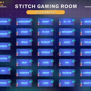 Animated Full Stream Package Game Room Stitch Night Summer, Cute Stitch ...