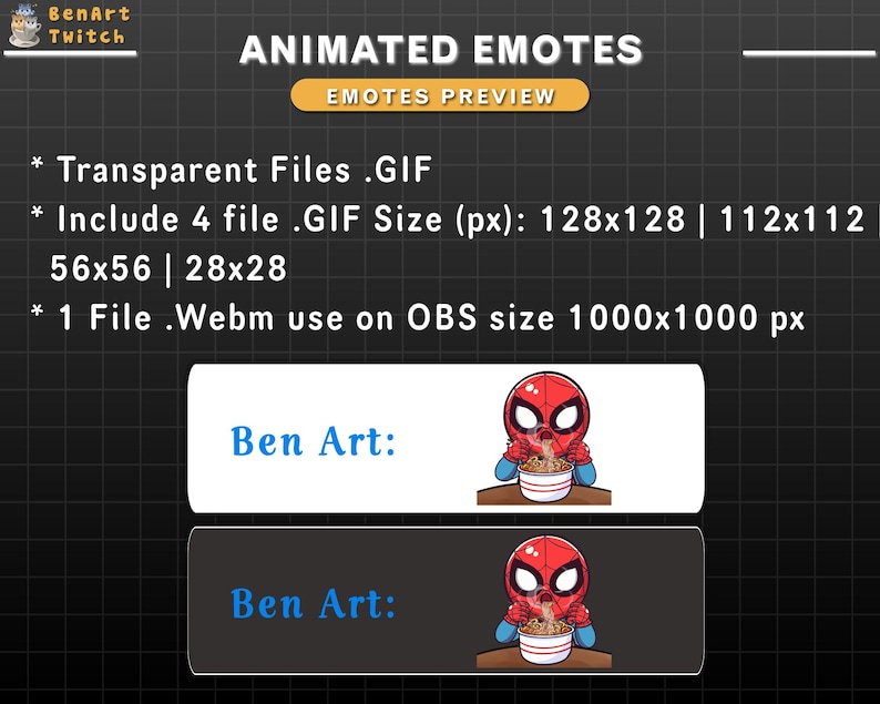 Animated Twitch Emote Spider-man Ramen, Marvel Twitch Emotes, Cute ...