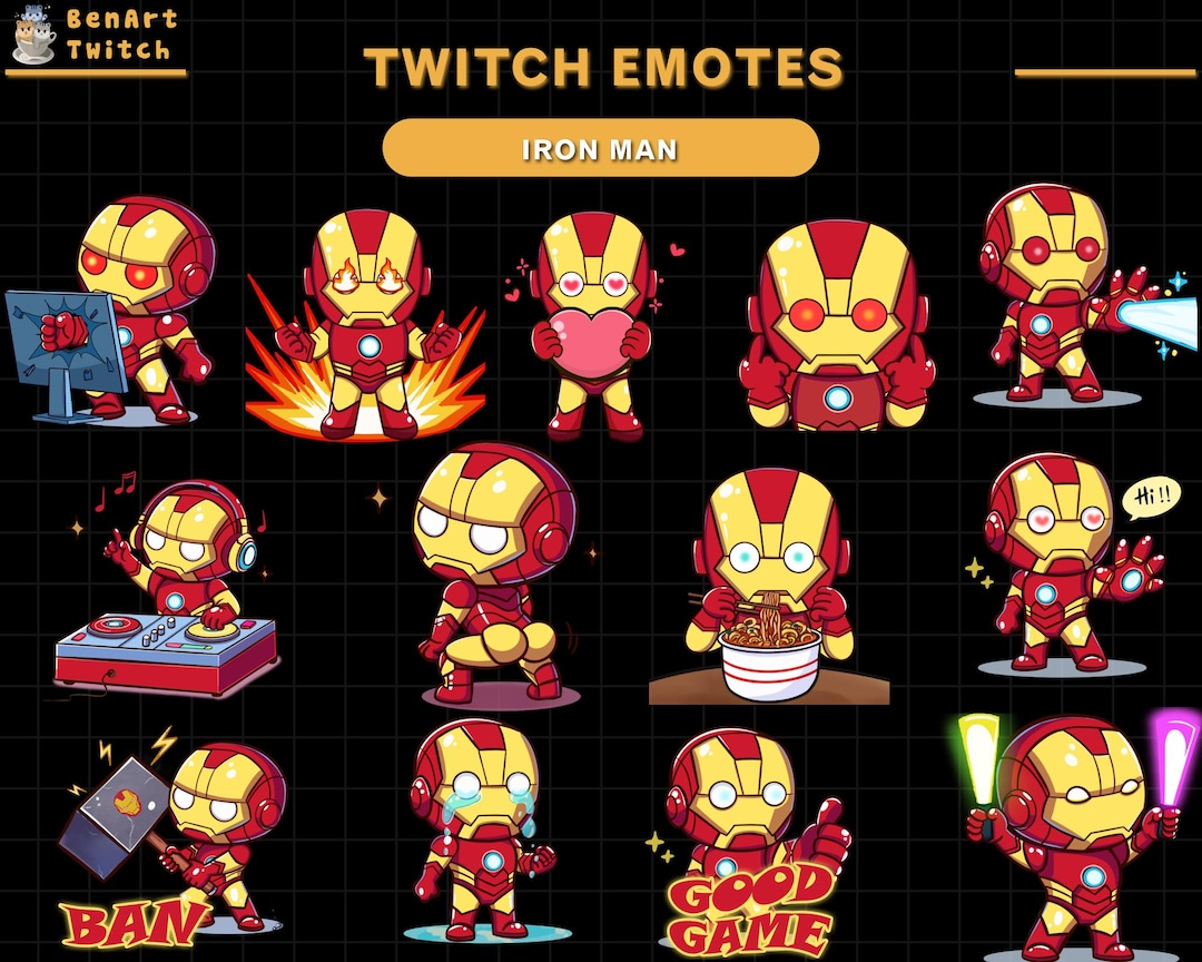 13x Iron Man Twitch Emotes, Funny Static Emotes for Twitch, Youtube ...