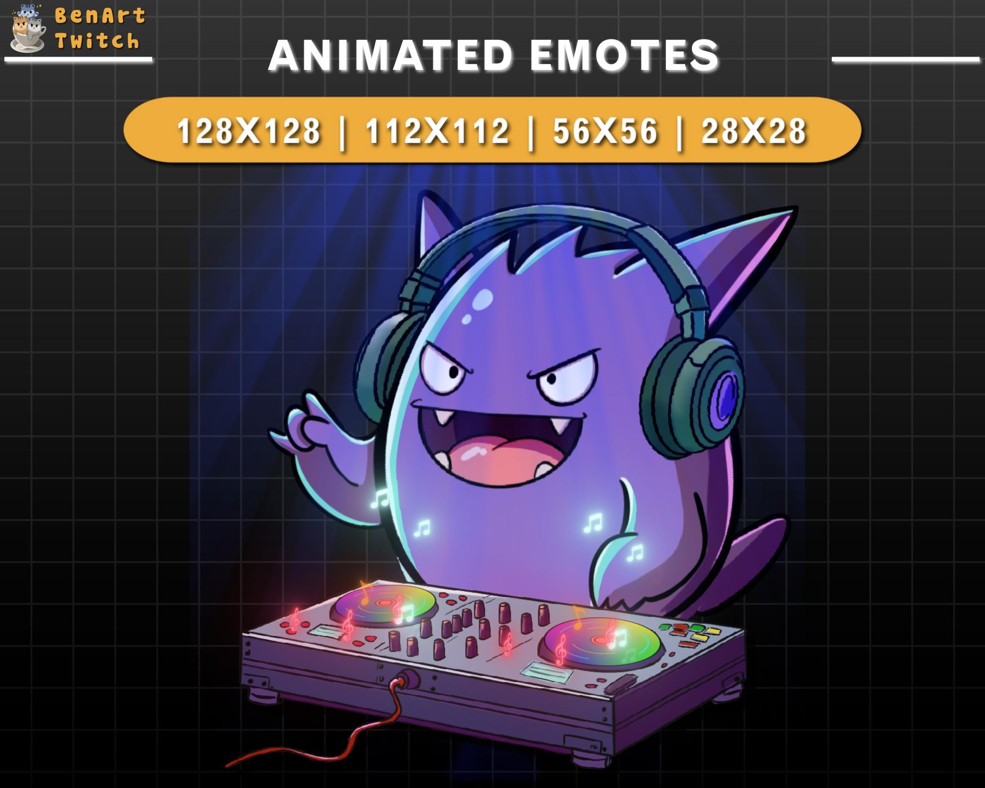 Animated Twitch Emote Gengar DJ, Cute Pokemon Twitch Emotes, Cute ...