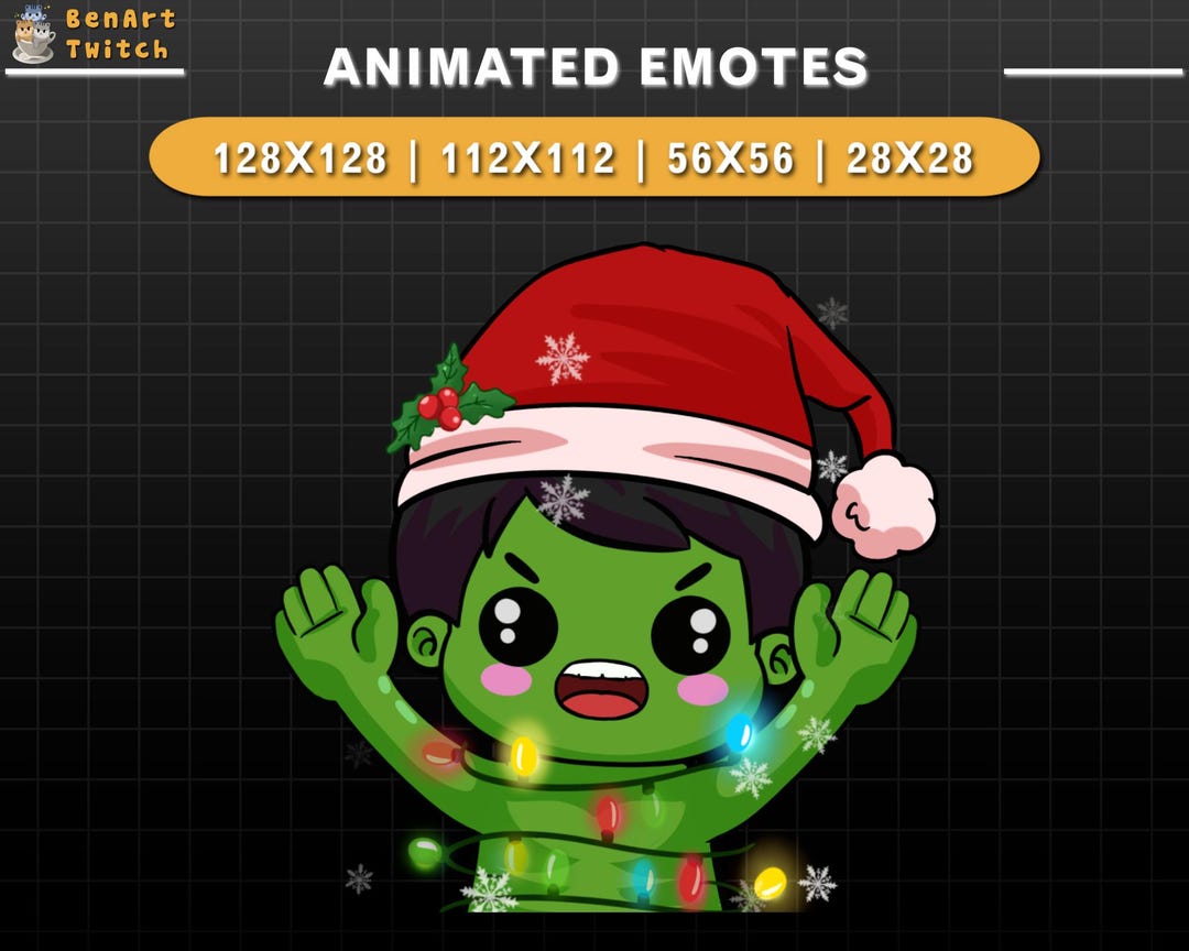 Animated Twitch Emote Hulk Christmas Lights, Marvel Christmas Twitch ...