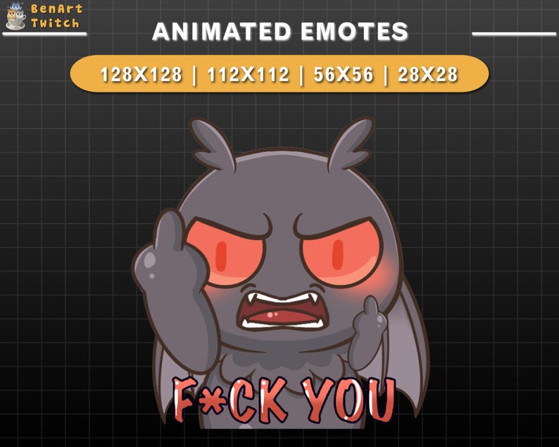Animated Mothman F*ck Twitch Emote, Cute Fantasy Stream Decoration With ...