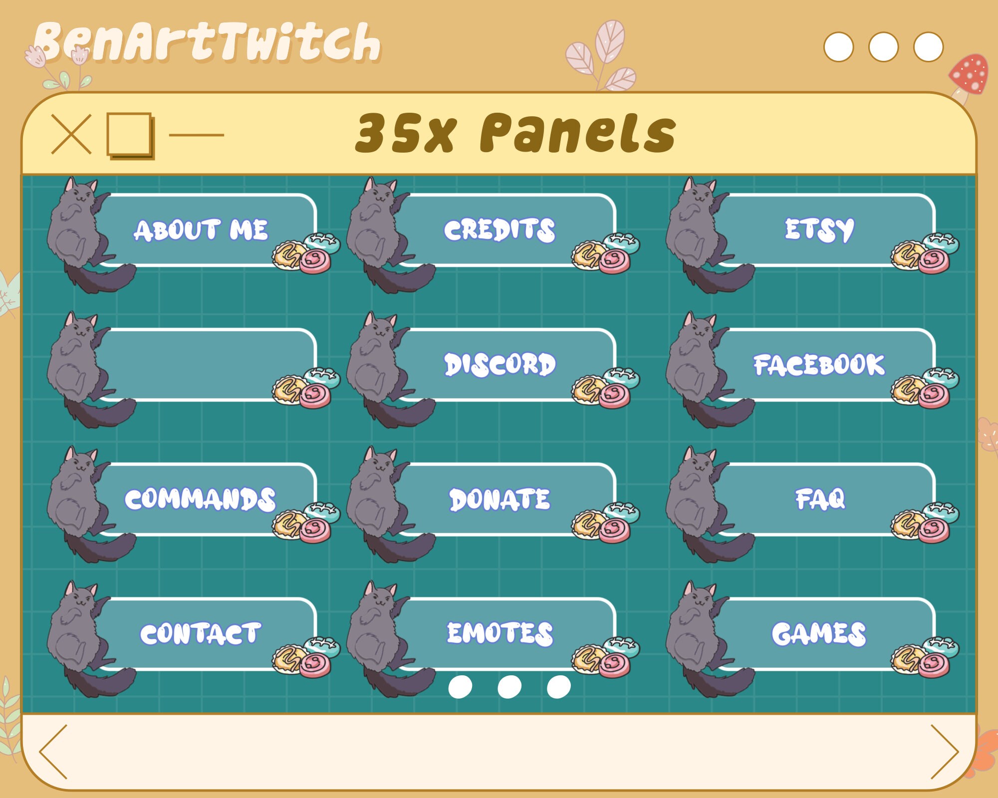 35x Black Cat Twitch Panels Pack Cute Cat Panels for Twitch - Etsy