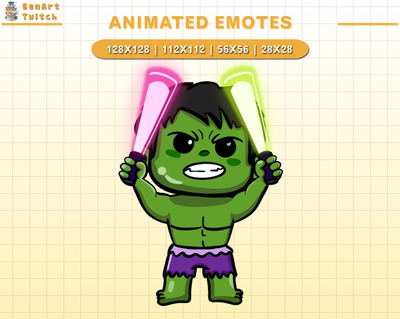 Animated Twitch Emote Doctor Hulk Cheering, Marvel Twitch Emotes, Cute ...