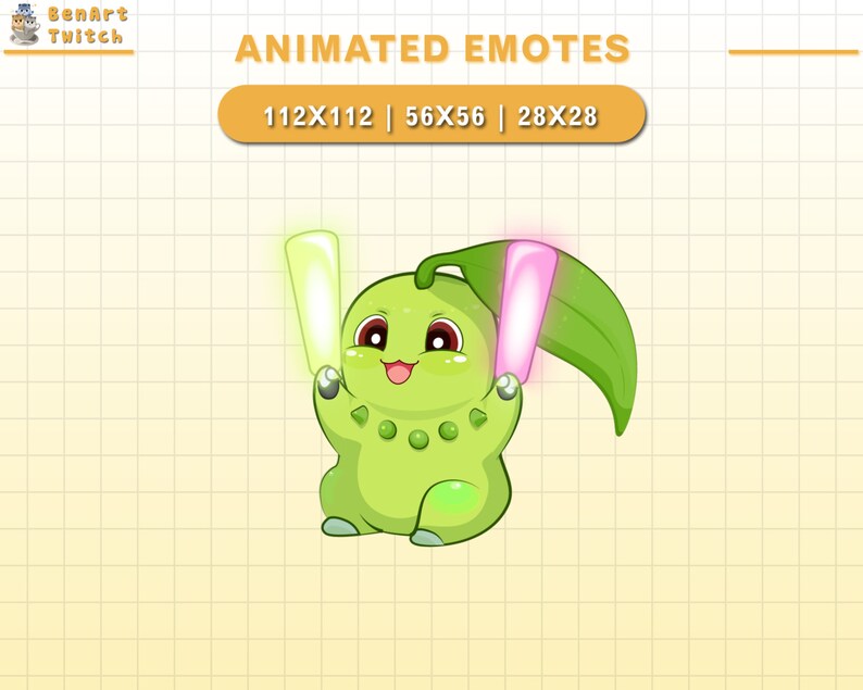 Animated Twitch Emote Chikorita Cheering, Cute Pokemon Twitch Emotes ...
