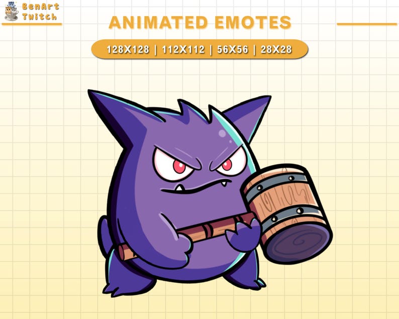 Animated Twitch Emote Gengar BAN, Cute Pokemon Twitch Emotes, Cute ...