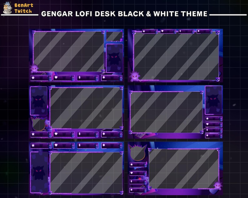 Gengar Twitch Overlay – Animated Stream Package With Lofi Desk, Cozy ...