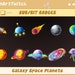Galaxy Space Planets Twitch Sub Badges, Planet Bit Badges, Ready to Use ...