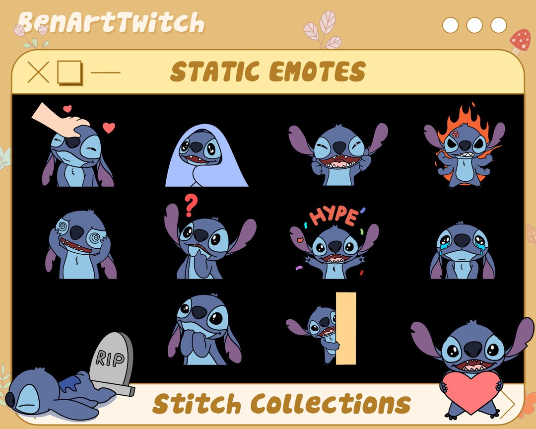 Stitch Twitch Emotes Pack, Cute Emotes, Ready to Use for Twitch Chat ...