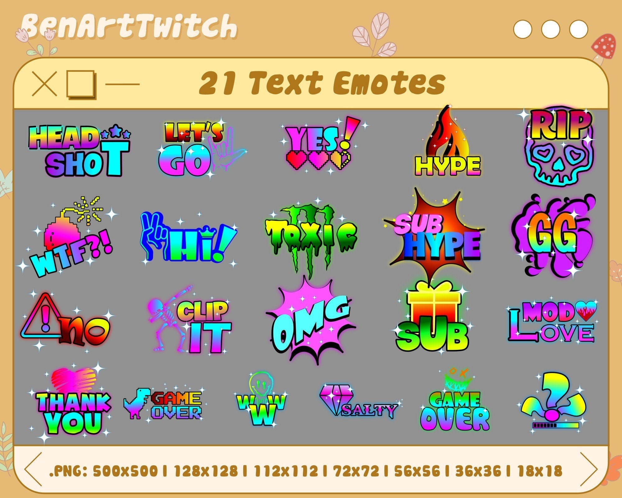 21x Twitch Text Emotes Pack, Discord Text Emotes, Cute Ready to Use for ...