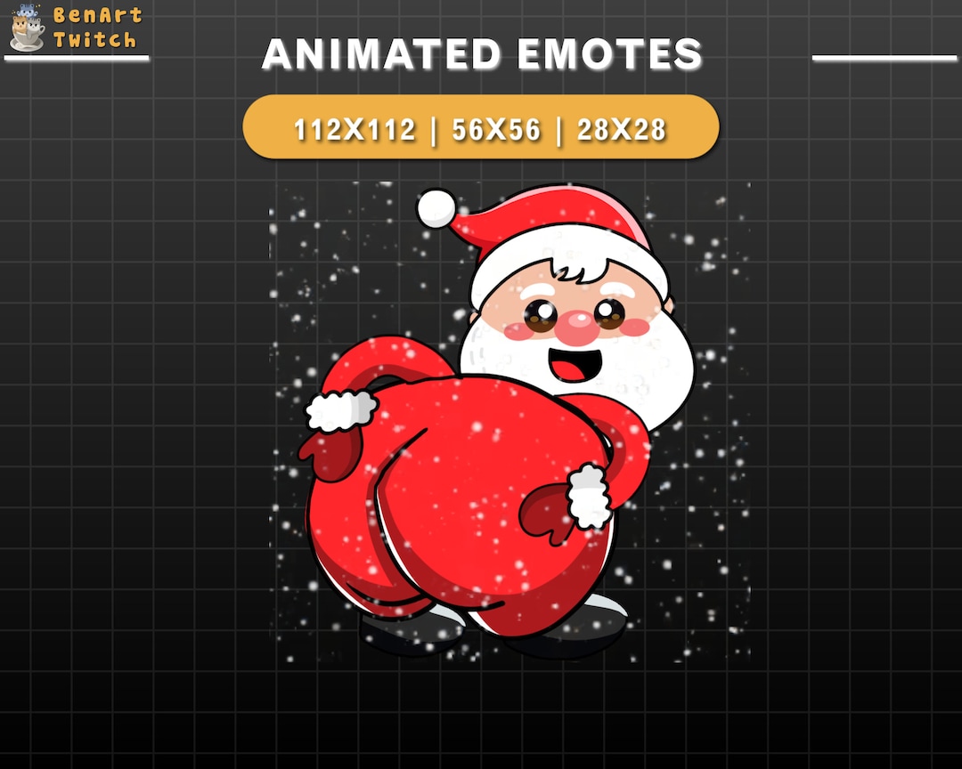 Animated Twitch Emote Funny Santa Claus, Cute Christmas Twitch Emotes ...