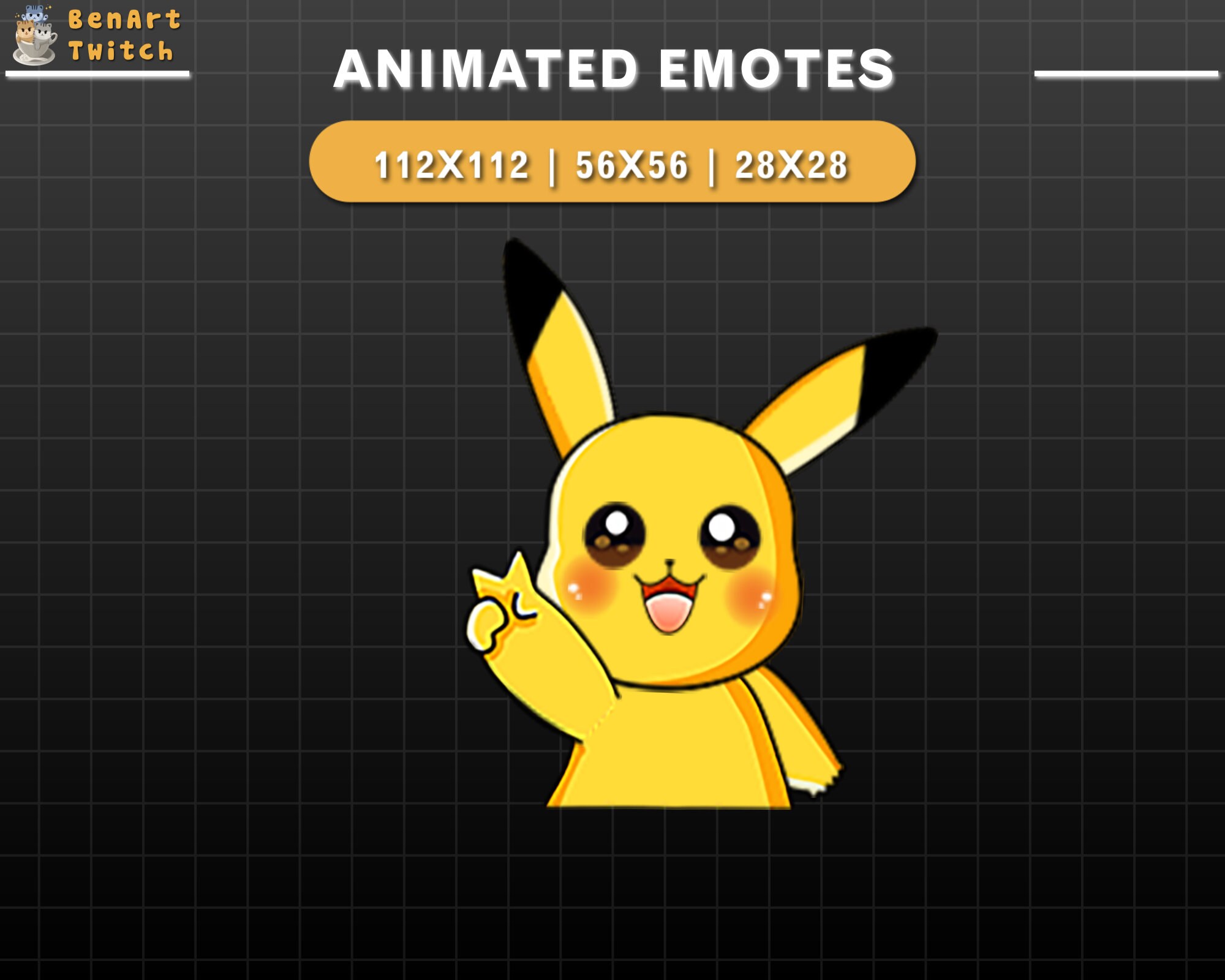 Animated Twitch Emote Pikachu Hi, Cute Pokemon Twitch Emotes, Cute ...