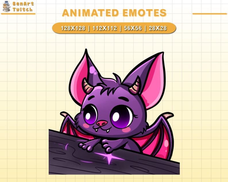 Animated Twitch Emote Bat Bongo, Halloween Twitch Emotes, Cute Emotes ...