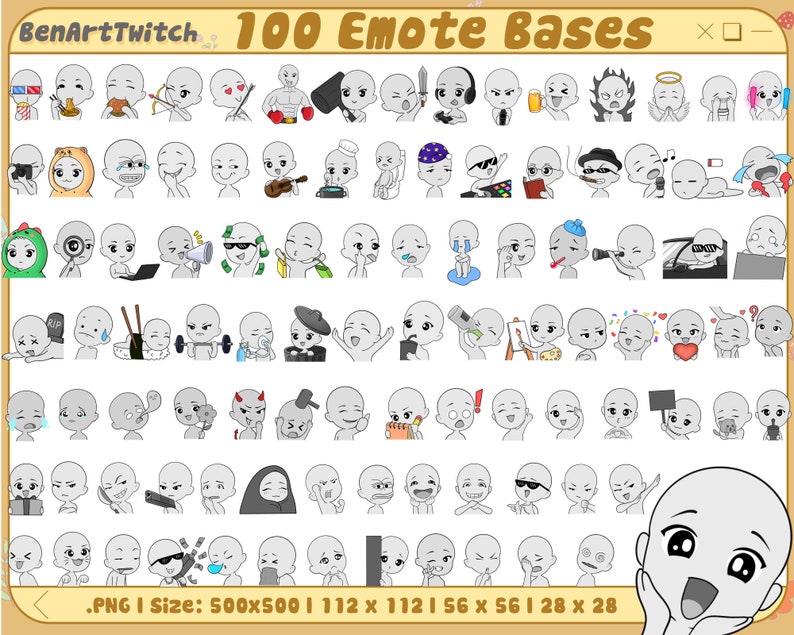100 DIY Custom Twitch Emotes, Chibi Base, Meme and Customizable for ...