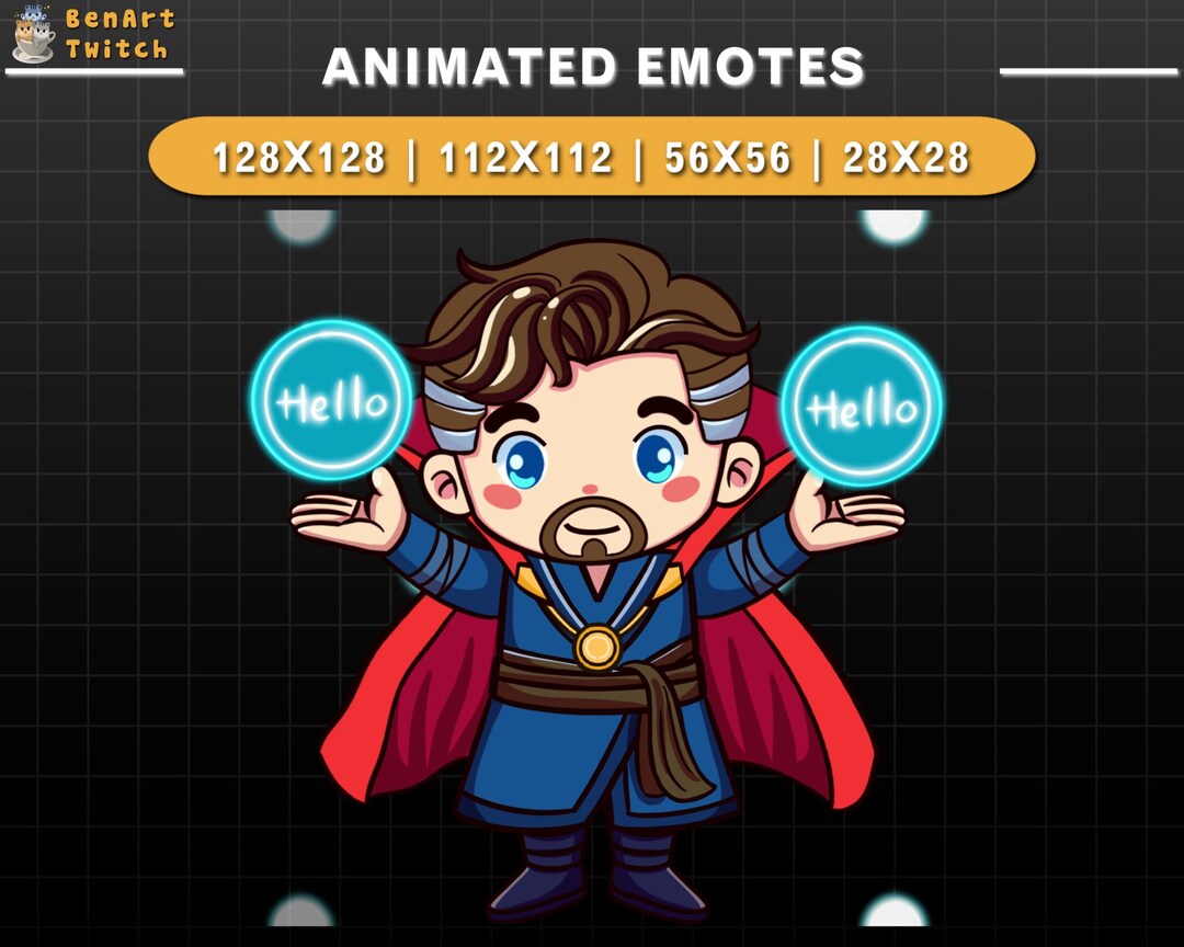 Animated Twitch Emote Doctor Strange Hello, Marvel Twitch Emotes, BAN ...