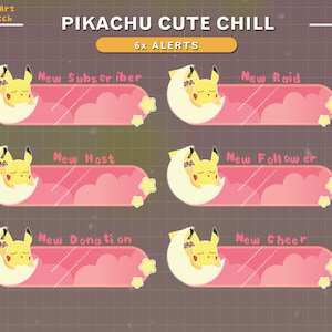 Animated Pikachu Twitch Overlay, Cute Pokemon Stream Overlay, Kawaii ...