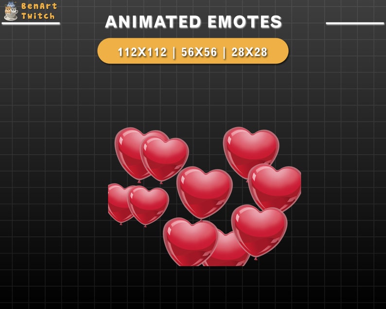 Animated Twitch Emote Balloons Heart Flying, Love Twitch Emotes ...