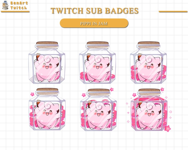 Pipi Twitch Sub Badges Cute Pokemon Twitch Badges Ready to - Etsy
