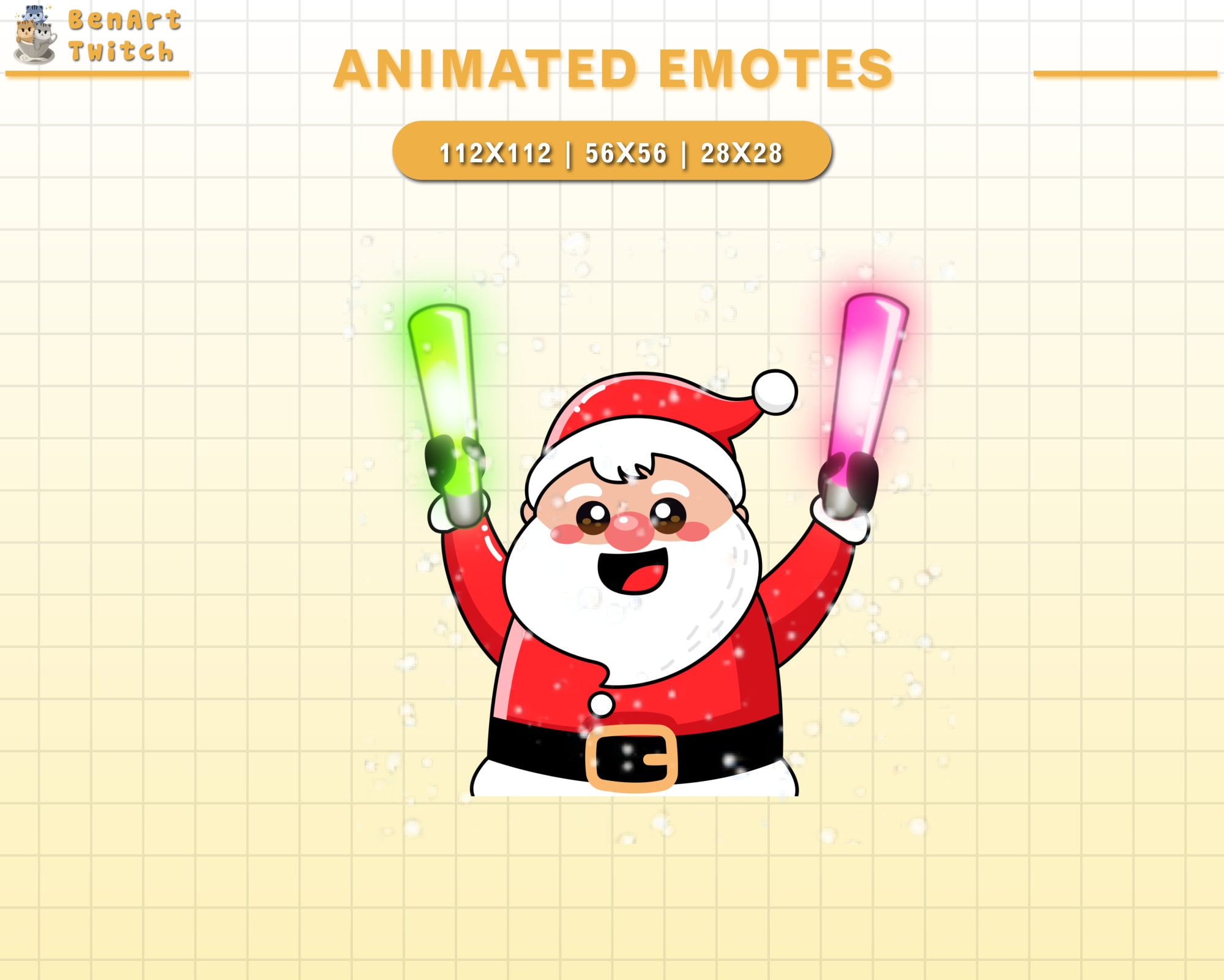 Animated Twitch Emote Santa Claus Cheering, Cute Christmas Twitch ...