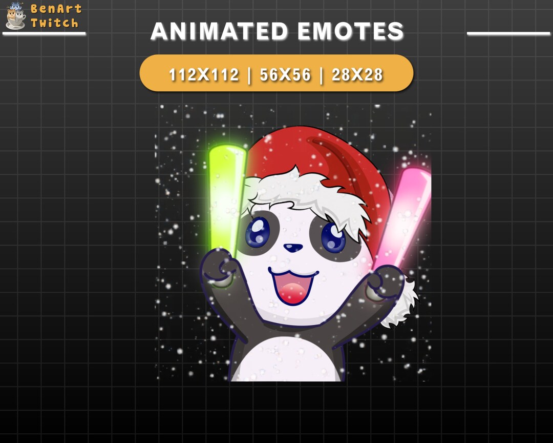 Animated Twitch Emote Panda Cheering, Cute Christmas Twitch Emotes ...
