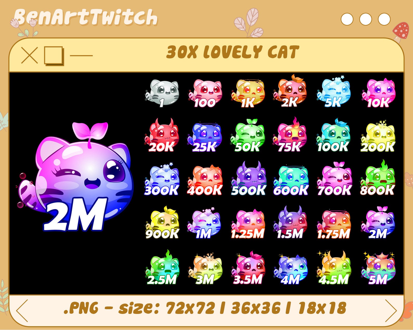 30x Cute Kitten Twitch Sub Bit Badges, Cats Sub Badges, Complete Twitch ...