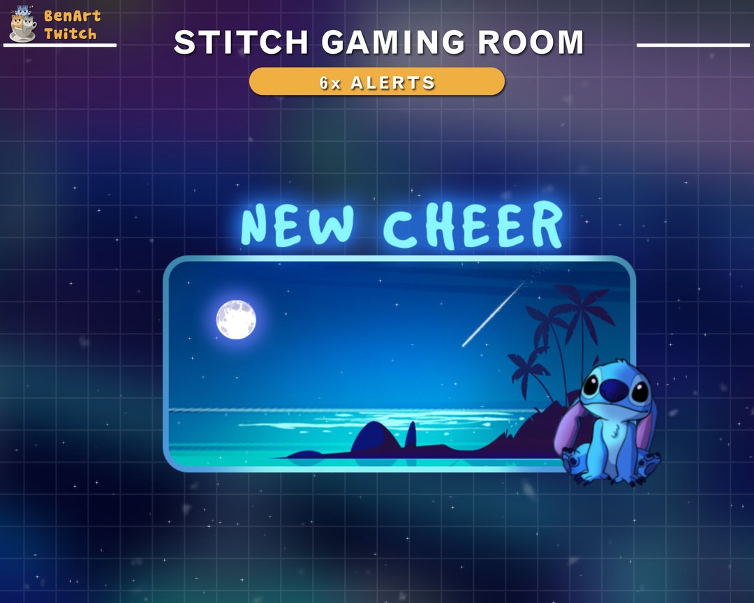 Animated Twitch Alerts Cute Stitch With Night Summer Theme , Stitch ...