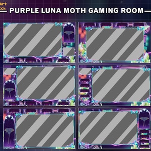 Animated Stream Package Game Room Luna Moth, Goth Twitch Overlay With Crystal , PC Setup ...