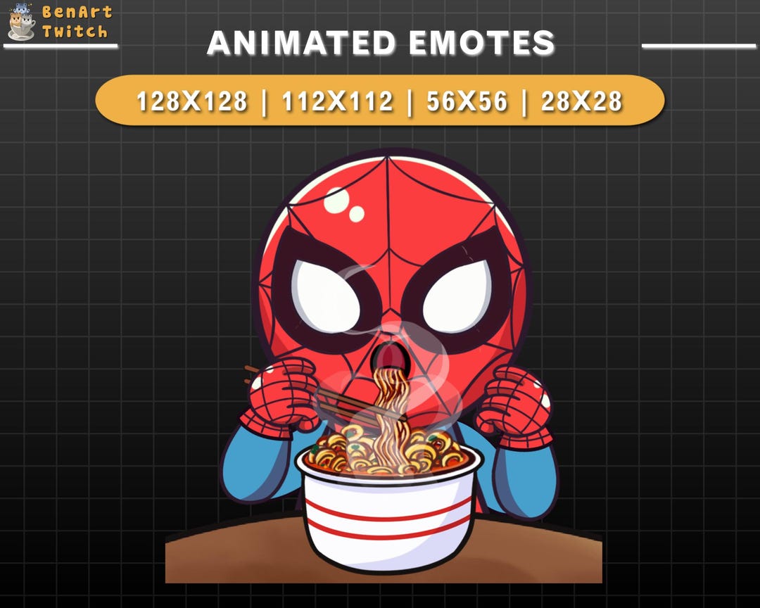 Animated Twitch Emote Spider-man Ramen, Marvel Twitch Emotes, Cute ...