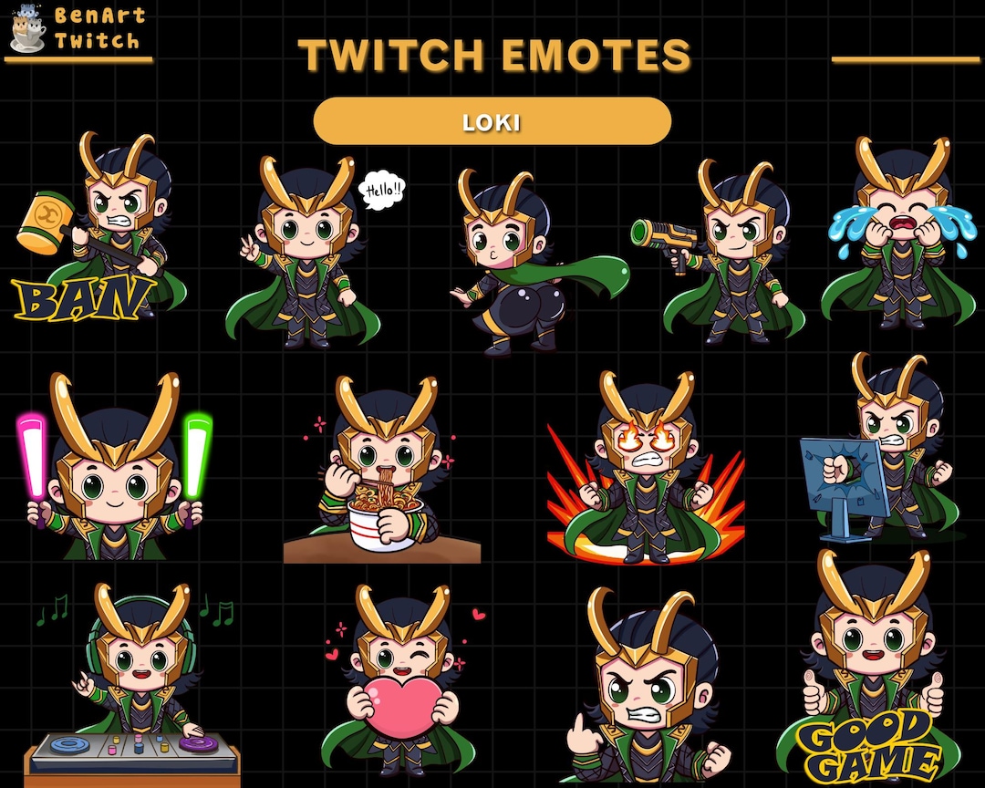13x Loki Twitch Emotes, Funny Static Emotes for Twitch, Youtube ...