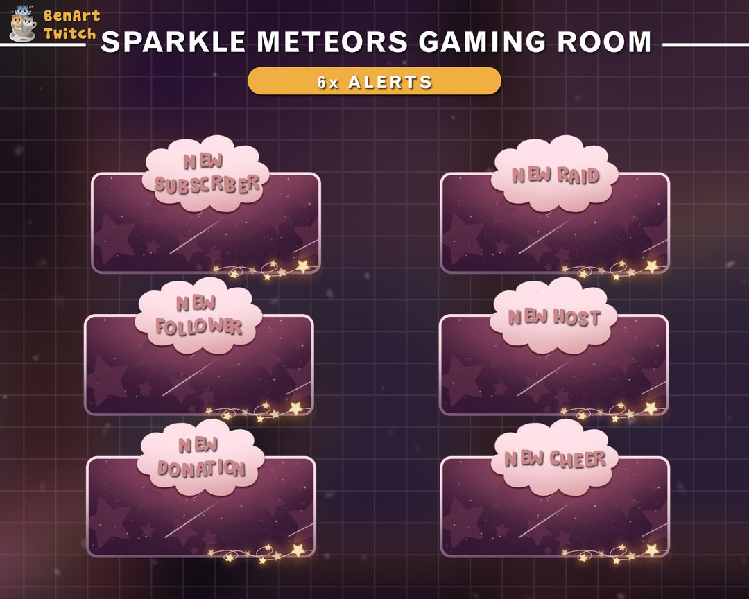 Animated Sparkle Meteors Stream Alerts, Night Sky Twitch Alerts for ...