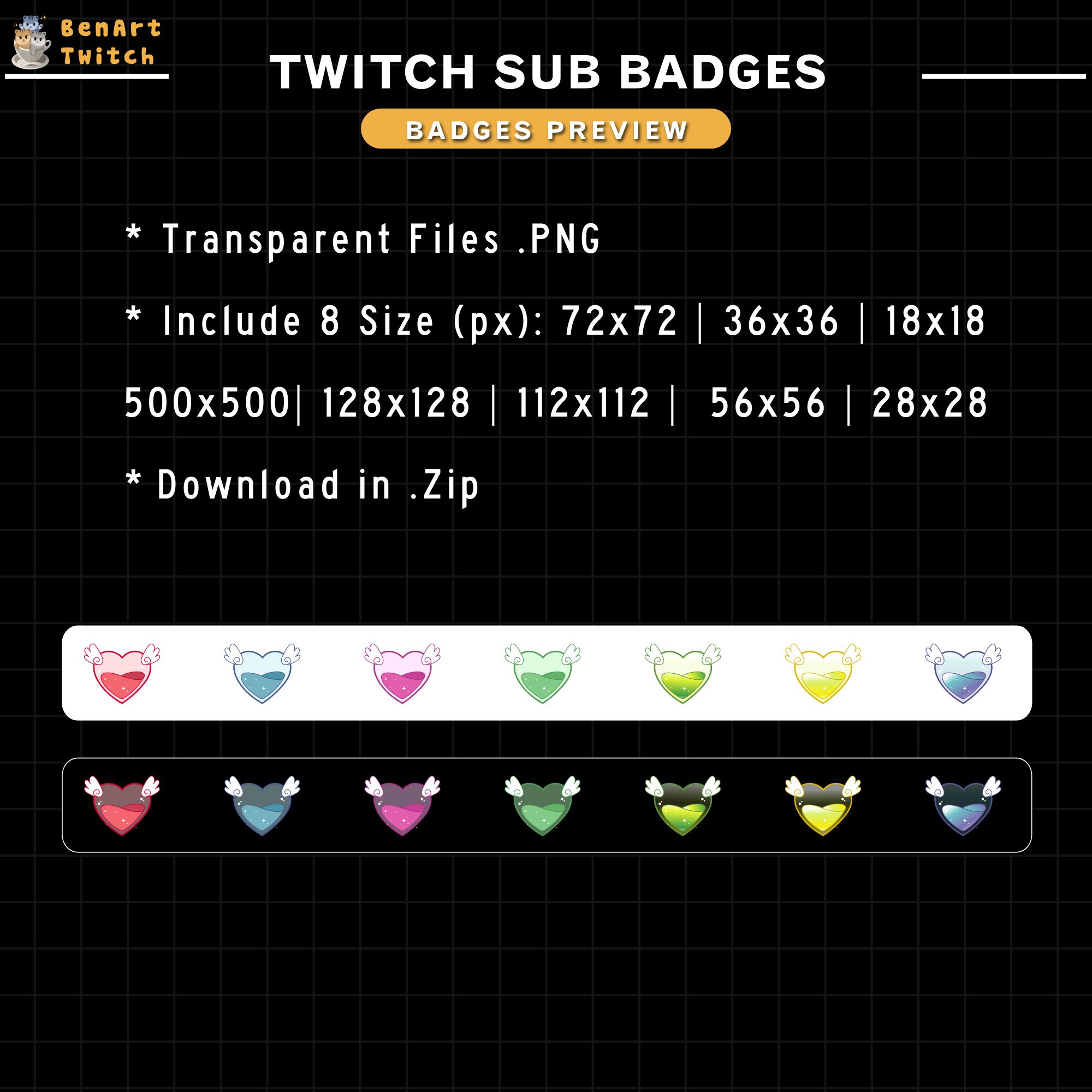 Liquid Hearts Twitch Sub Badges Hearts Angel Twitch Badges - Etsy