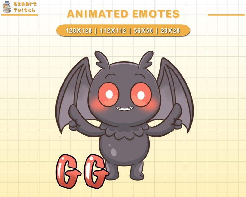 Animated Mothman GG Twitch Emote, Cute Fantasy Stream Decoration With ...