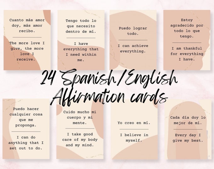 40 Printable Positive Affirmations in Spanish - Etsy