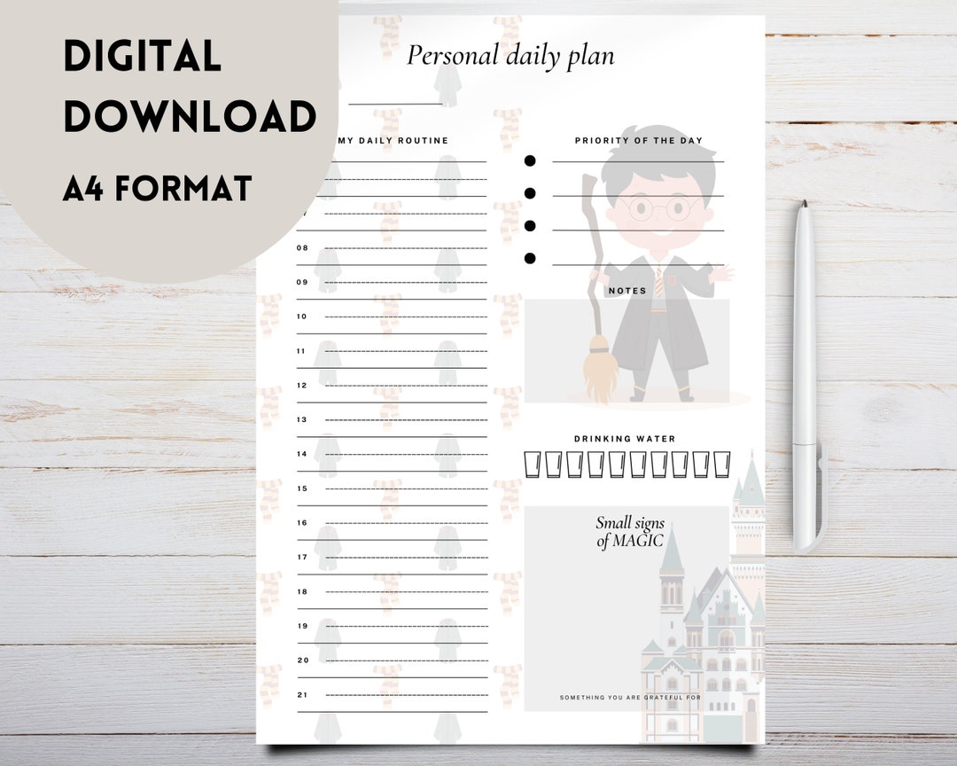 WIZARD Daily Plan 2023 Daily Plan Wizard Design Cute To-do - Etsy