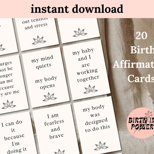 Hypnobirthing Cards - Etsy
