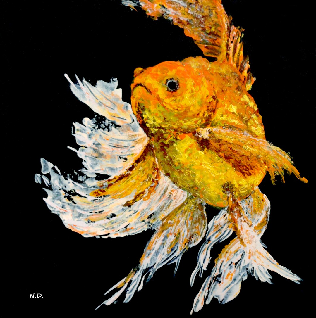 Goldfish Painting Fish Art Print From Original Acrylic Painting ...
