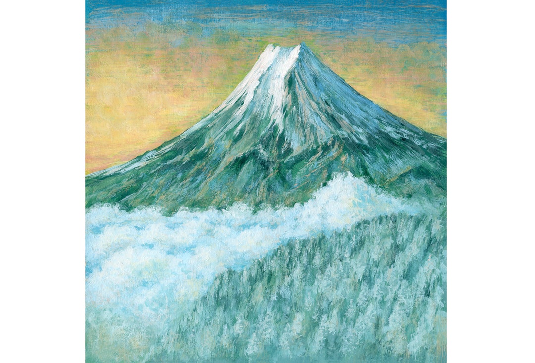 Mount Fuji Painting Art Print From Gouaсhe Painting Mount Fuji Wall Art ...