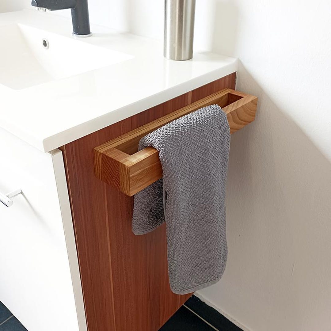 Modern Towel Holder Made of Solid Oak | Wooden Towel Holder for One ...