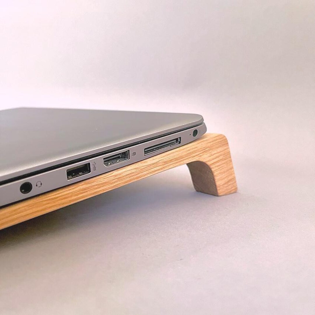 Laptop Stand | Ergonomic Working | Solid Oak | Desk Riser | Oak Laptop ...