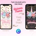 Unicorn Magical Birthday Party Digital Invitation Canva Template Phone ...