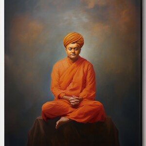 Spiritual Decor Yoga Art Swami Vivekananda Meditating Vedanta Yoga ...