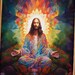 Psychedelic Jesus Art Print | Meditating Christ, Colorful Christian ...
