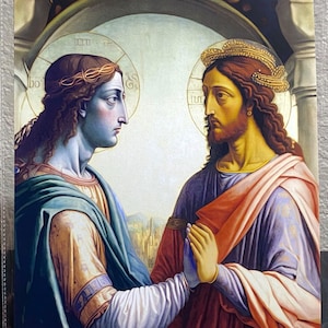 Jesus and Krishna Art Print Spirituality Gift Religious Art Krisna ...