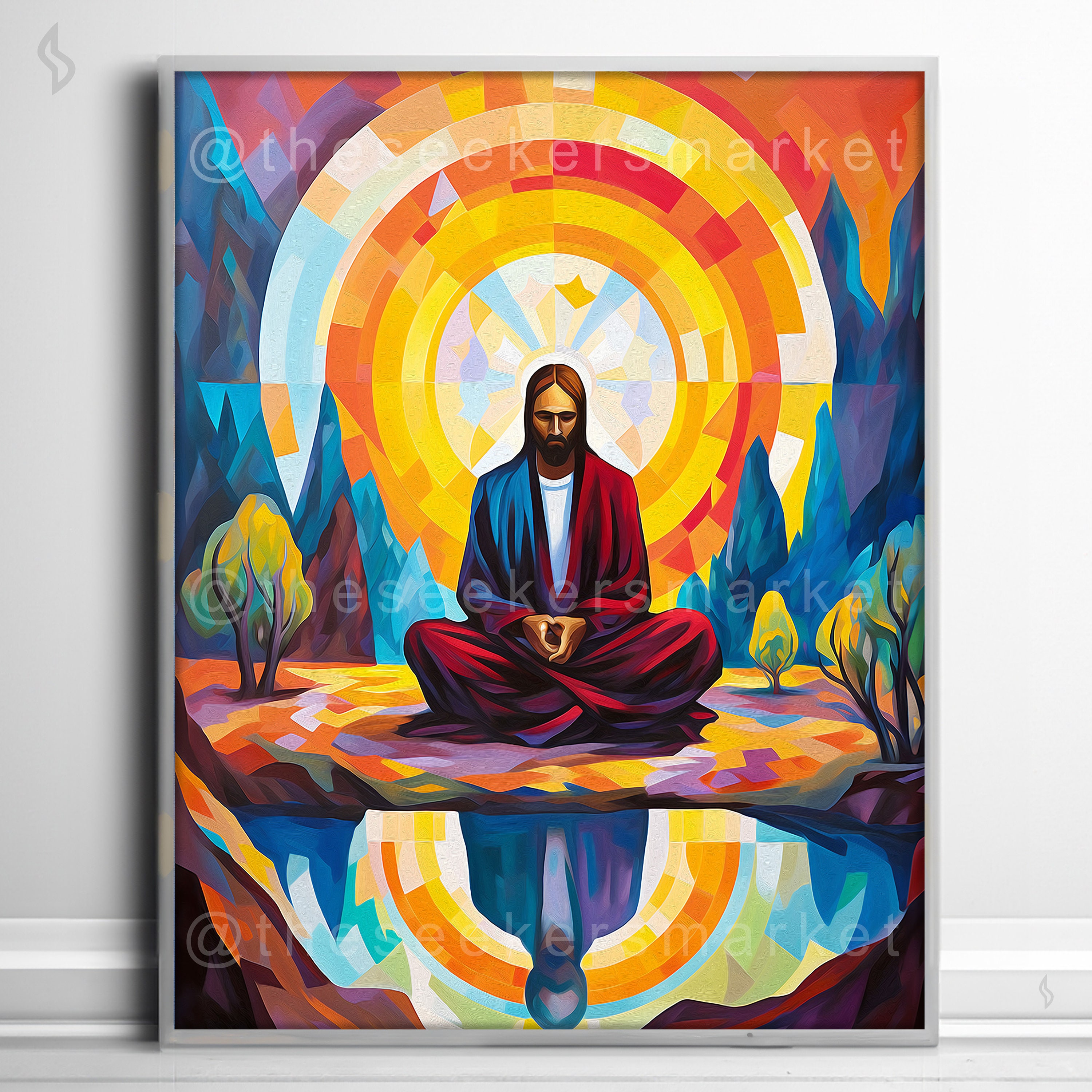 Jesus Christ Meditating Christian Painting Teen Christianity Gift Bible ...