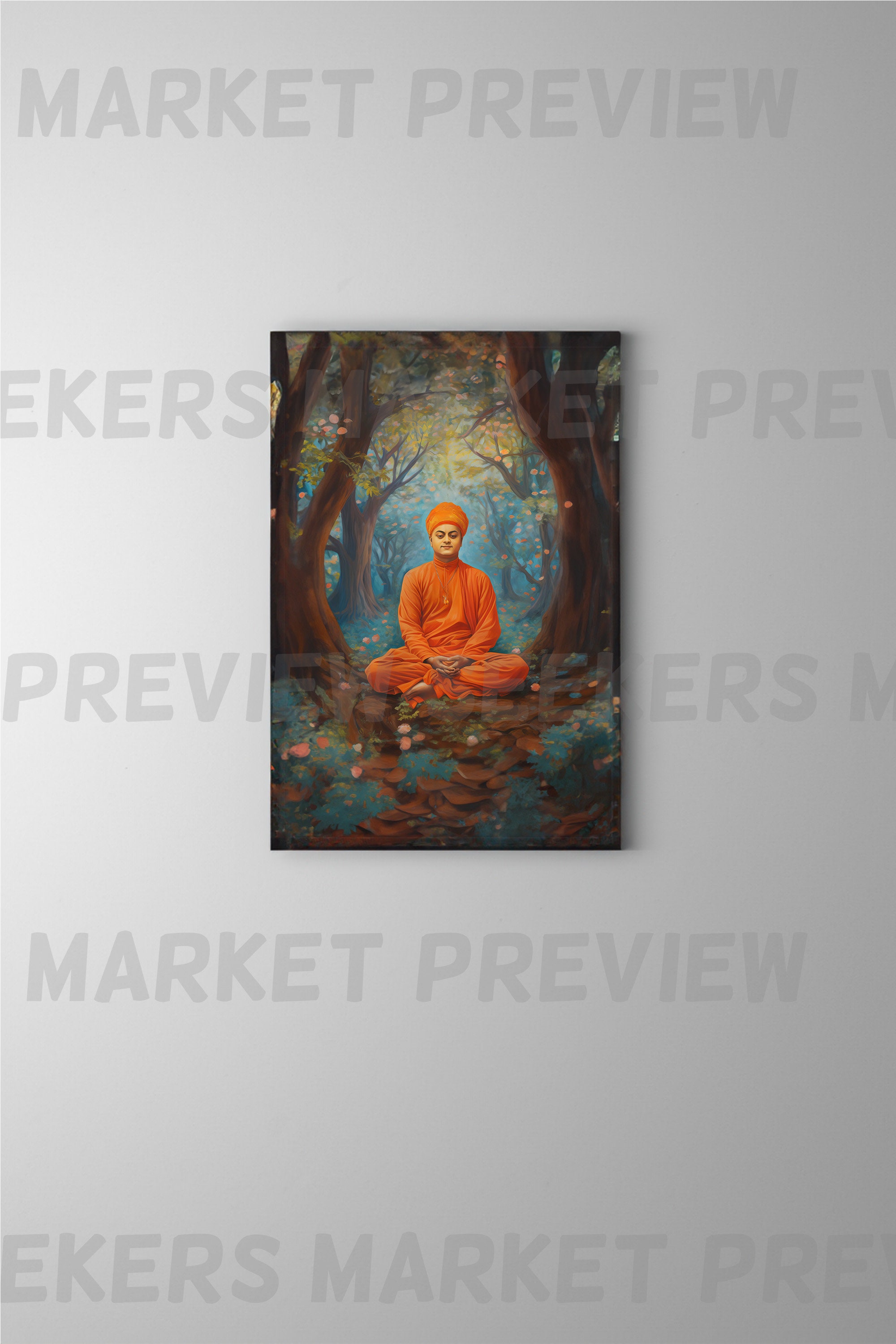 Meditation Art Swami Vivekananda Art Raja Yoga Kundalini Yoga Gift ...