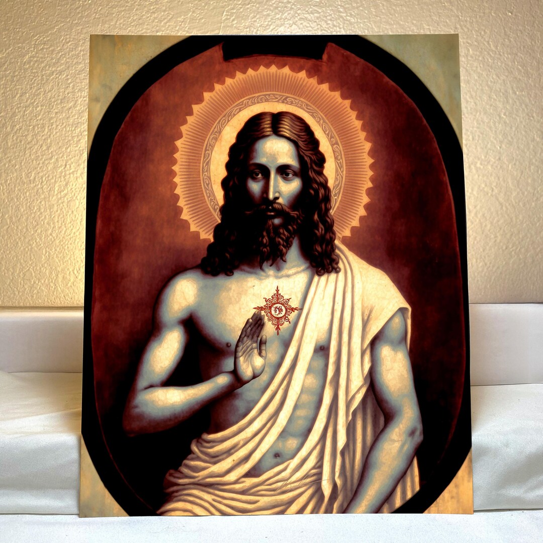 Jesus Saintly Portrait Trippy Psychedelic Art for Spiritual Friend ...