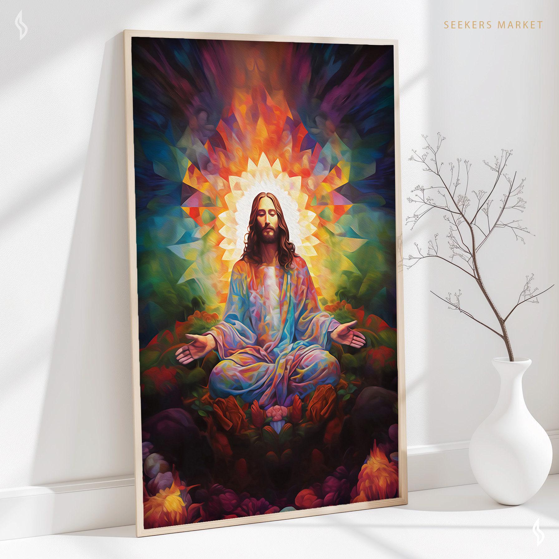 Psychedelic Jesus Art Print – Christ Consciousness Spiritual Decor ...