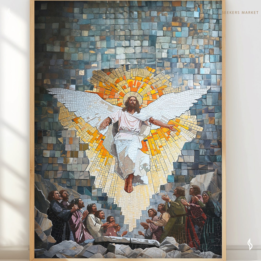 Easter Decor Stations of the Cross Art 15 Jesus Rises on Third Day ...